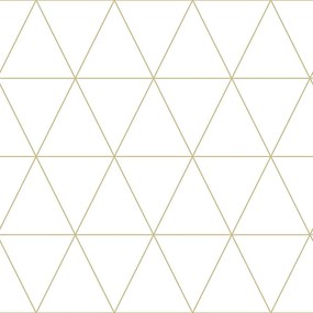 Moderní vliesová designová tapeta na zeď - zlaté obrysy trojúhelníků 347682, City Chic, Precious, Origin