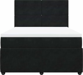 Box spring postel s matrací černá 140 x 190 cm samet 3292330