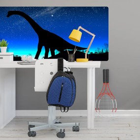 PIPPER. Samolepící textilní tapeta "Dinosaurus s noční oblohou"