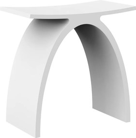 Sapho Koral koupelnová stolička 43 x 43 x 23,5 cm solid surface bílá mat WF434