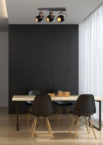 Černo-měděné stropnínástěnné svítidlo Anica pro žárovku 3x E14  - Candellux