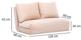 Atelier del Sofa 2-místná pohovka Taida - Cream, Krémová