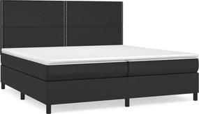 Box spring postel s matrací černá 200x200 cm umělá kůže 3142803