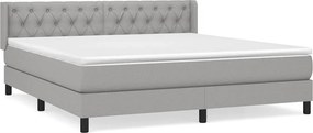 Box spring postel s matrací světle šedá 160 x 200 cm textil 3129961