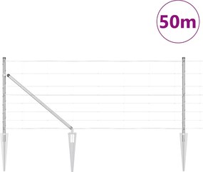 Svařované drátěné ploty s hroty 50 x 0,8 m Pozinkovaná ocel 3351448