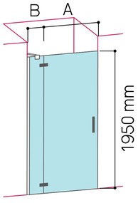 Glass 1989 Soho - Sprchový kout otevíravé dveře, velikost vaničky 90 cm, provedení levé, profily chromové, čiré sklo, GQN0006T50L