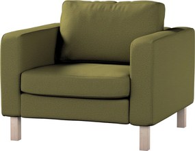 Potah na křeslo IKEA Karlstad, krátký barva zelená látka pletený vzor