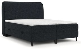 Černá boxspring postel s úložným prostorem 200x200 cm Melba – Maison de Rêve