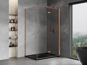 Mexen Mist-F T, 1-křídlý ​​skládací sprchový kout pravý 100 x 95 cm, čiré sklo, měděný matný profil, 8A6T-100-095-65-00-P