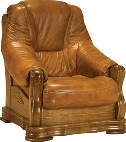 Casarredo - Komfort nábytek Rustikální křeslo SOPHIE kůže | potah: kůže Cappuccino,barva: moření 01 bílá