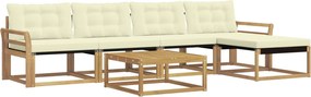 Venkovní pohovková souprava 6 ks Bílá a krémová 3388612