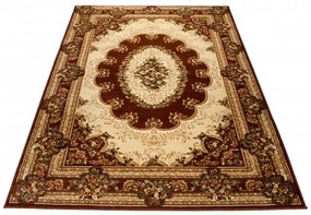 Kusový koberec klasický vzor hnědý 140x190cm