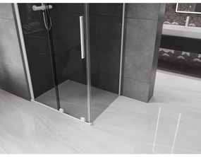 Mexen Velar, sprchový kout s posuvnými dveřmi 100 x 80 cm, 8mm šedé sklo, bílá matná, 871-100-080-41-20