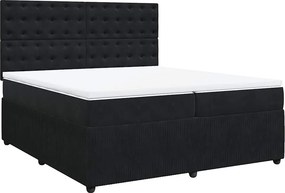 Box spring postel s matrací černá 200x200 cm samet 3292444