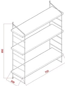 Nástěnná police ARMONI 85x72 cm hnědá