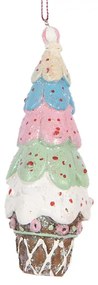 Barevná vánoční ozdoba stromeček / dortík Niom – 5x13 cm