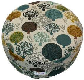 S radostí - vlastní výroba Meditační polštář Stromy přírodní Velikost: ∅35 x v12 cm