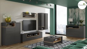 Casarredo - Komfort nábytek Obývací stěna FOLK barva antracit/dub artisan
