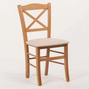Stima Židle CLAYTON s čalouněným sedákem Odstín: Moření Dubové, Látky: LUX béžová 25