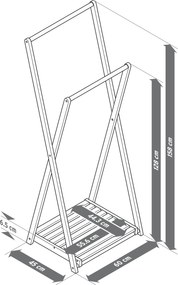 Tchibo - Sklápěcí věšák na šaty - barva: hnědá