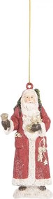 Vánoční závěsná dekorace Santa s nůší a dárky - 5*3*11 cm