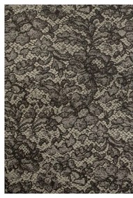 Kusový koberec Highline-Loop 14095 Květy antracitový šedý Rozměr: 200x200 cm