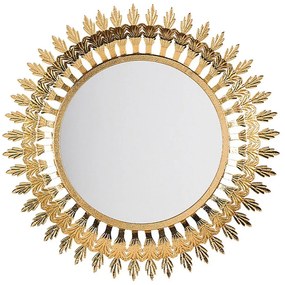 Nástěnné zlaté zrcadlo ø60 cm VOREY Beliani
