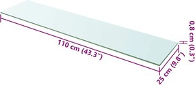 Policová deska sklo čiré 110x25 cm 243850