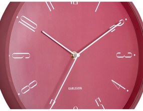 Karlsson 5988RD designové nástěnné hodiny tmavě růžová, pr. 30 cm