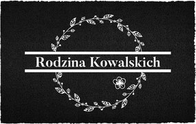 Rohožka Černá 40X60 Vaše Iniciály Dům Personalizovaný Interiér Trend