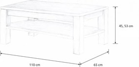 Wooded Konferenční stolek Chicago z masivu DUB Výška stolku: 53 cm