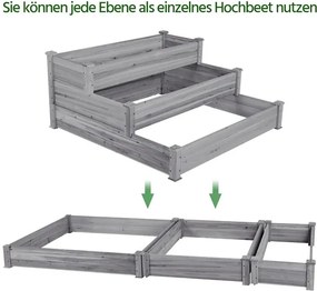 Vyvýšený záhon Yaheetech – šedá, 120 cm (délka) × 120 cm (šířka) × 56 cm (výška) (257320264207)