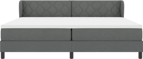 Postel s boxspringem s čelo Tmavě šedá 200 x 200 cm textil 3340109