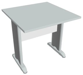 Stůl jednací rovný 80 cm - Hobis Cross CJ 800 Dekor stolové desky: šedá, Dekor lamino podnože: bílá, Barva nohou: Stříbrná