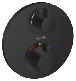 Hansgrohe Ecostat S - Termostatická baterie pod omítku pro 2 spotřebiče, matná černá 15758670