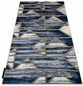 Moderní koberec DE LUXE 462 Geometrický Strukturální tmavě modrý / velikost 240x340 cm | krásné koberce cz
