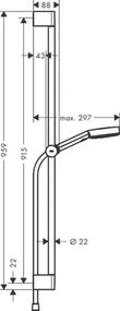 Hansgrohe Pulsify Select - Set sprchové hlavice | 3 proudy | tyče 96 c