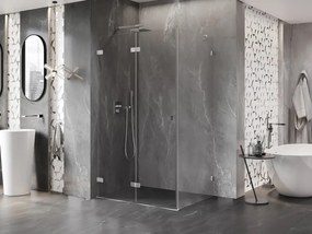 Mexen Lunar-F, skládací sprchový kout levý 75 x 70 cm, 8mm čiré sklo, bílý profil, 836-075-070-20-00-L