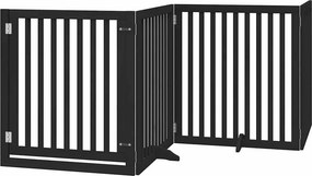 Zábrana pro psy s dvířky skládací 12 panelů černá 960 cm topol 3155688