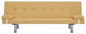vidaXL 282190 Marketos Sofa Bed with Two Pillows Yellow Polyester