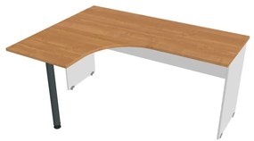 Stůl ergo pravý 160*120 cm - Hobis Gate GE 60 P Dekor stolové desky: olše, Dekor lamino podnože: bílá, Barva nohy: černá