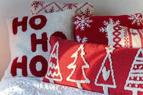 2 veliké vánoční polštáře se stromky červená a béžová – 30*80*15 cm