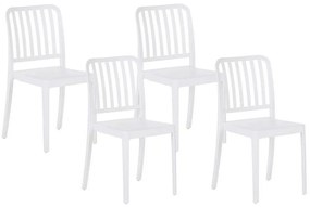 Sada 4 zahradních židlí bílá SERSALE Beliani