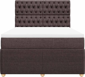 Box spring postel s matrací tmavě hnědá 140x190 cm textil 3294361