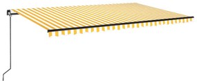Ručně zatahovací markýza 500 x 300 cm žlutobílá,  3069138