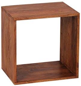 Bruxxi Odkládací stolek Mumbai cube, 43,5 cm, masiv Sheesham