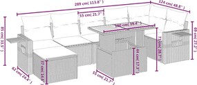 8dílná zahradní sedací souprava s poduškami černá polyratan 3275708