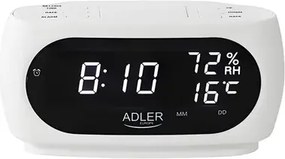 Adler AD 1186W bílá / Budík / měření teploty a vlhkosti