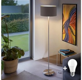 LED Stojací lampa TUNJA 1xE27/20W/230V pr. 38 cm matný chrom/taupe
