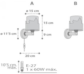 Dalber 61279 - Dětské nástěnné svítidlo LOVING DEER 1xE27/60W/230V